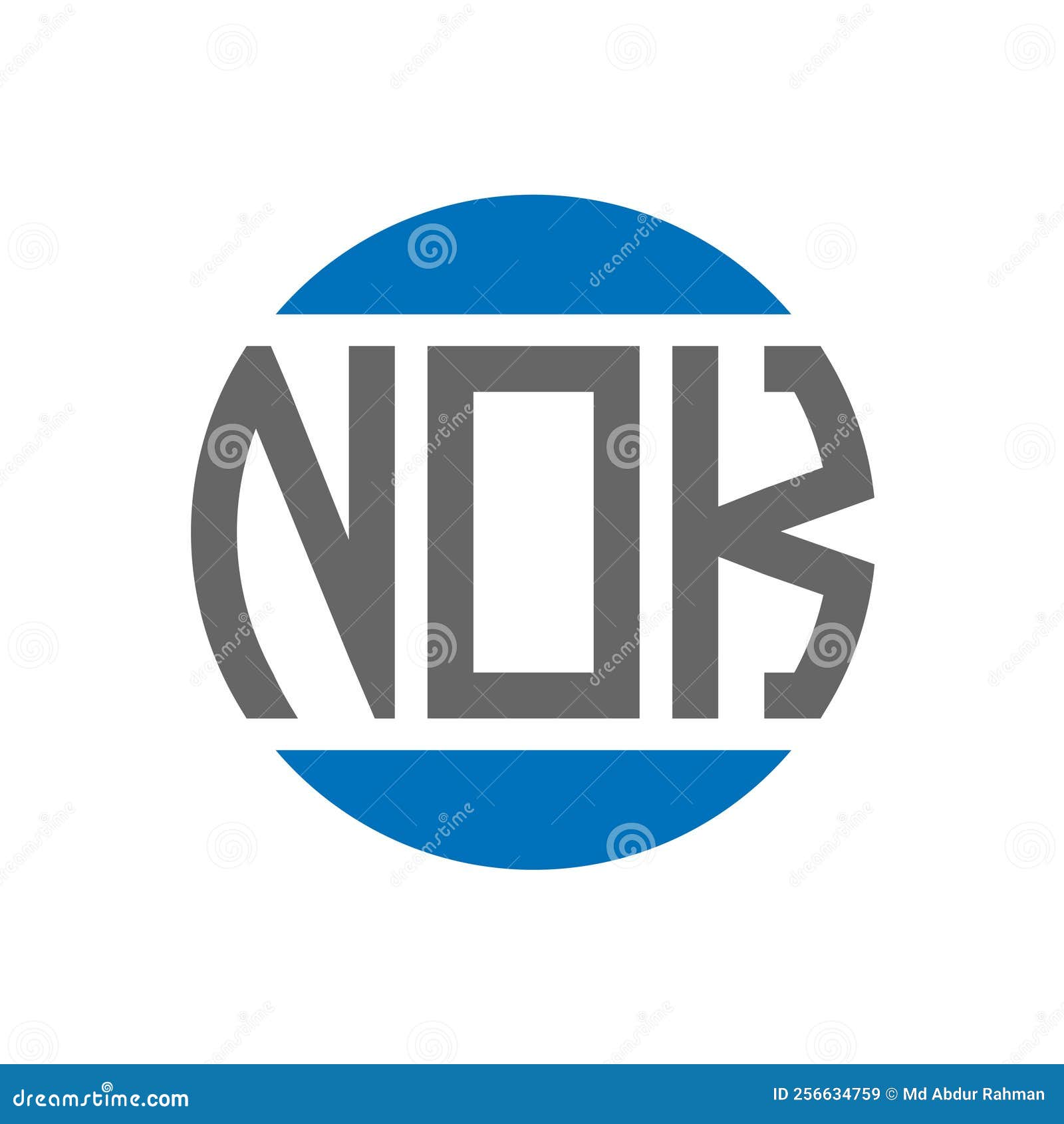 NOK Letter Logo Design On White Background. NOK Creative Initials ...