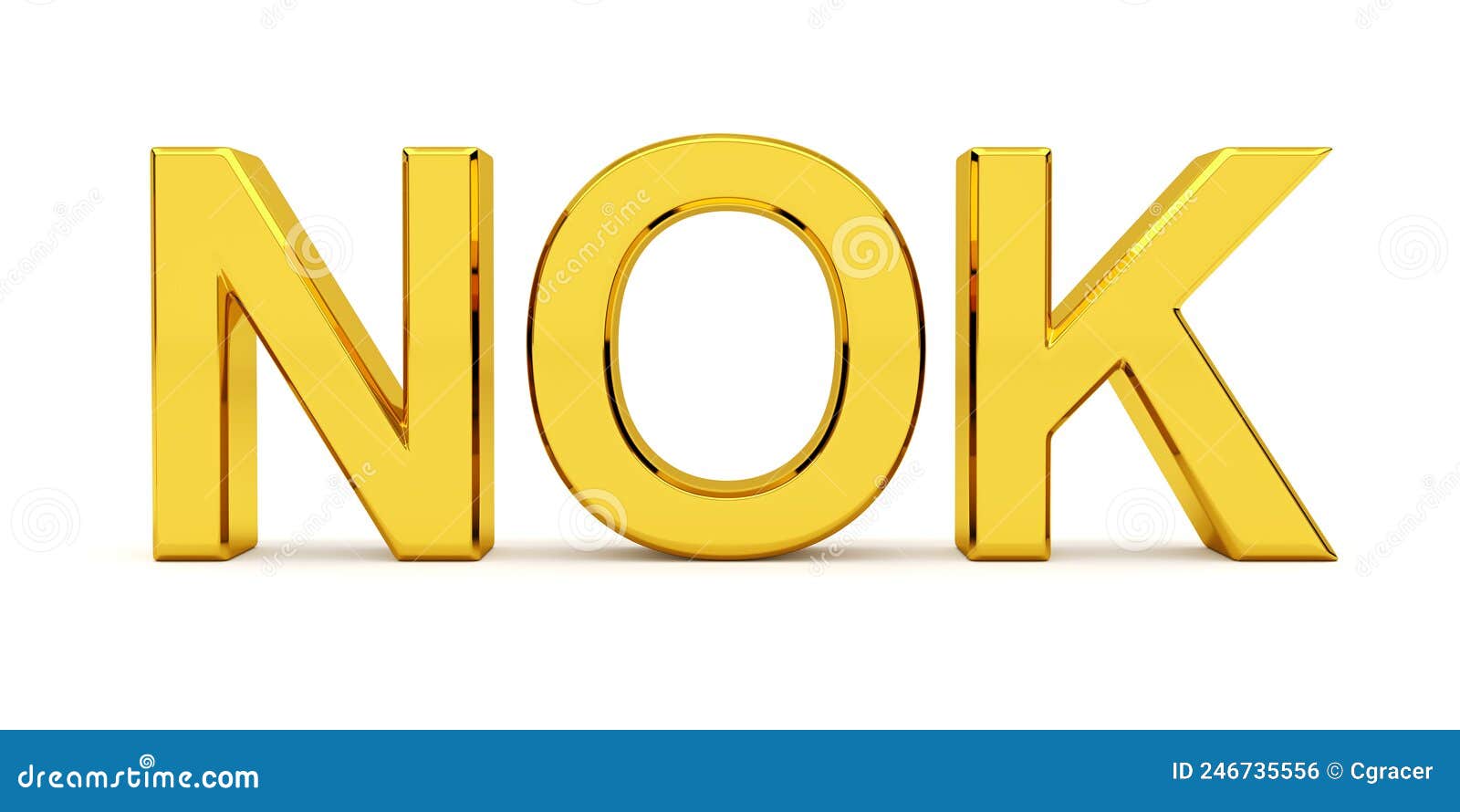 NOK Norwegian Krone Currency Code Stock Illustration - Illustration of ...