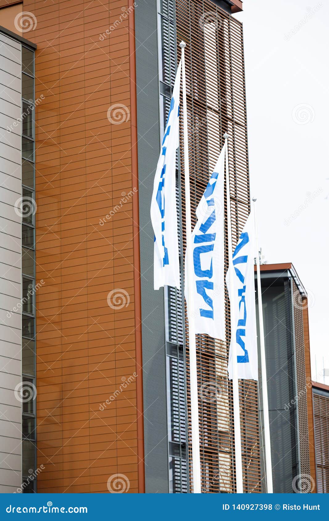 Nokia Flags Wave in the Wind Editorial Stock Photo - Image of glass ...