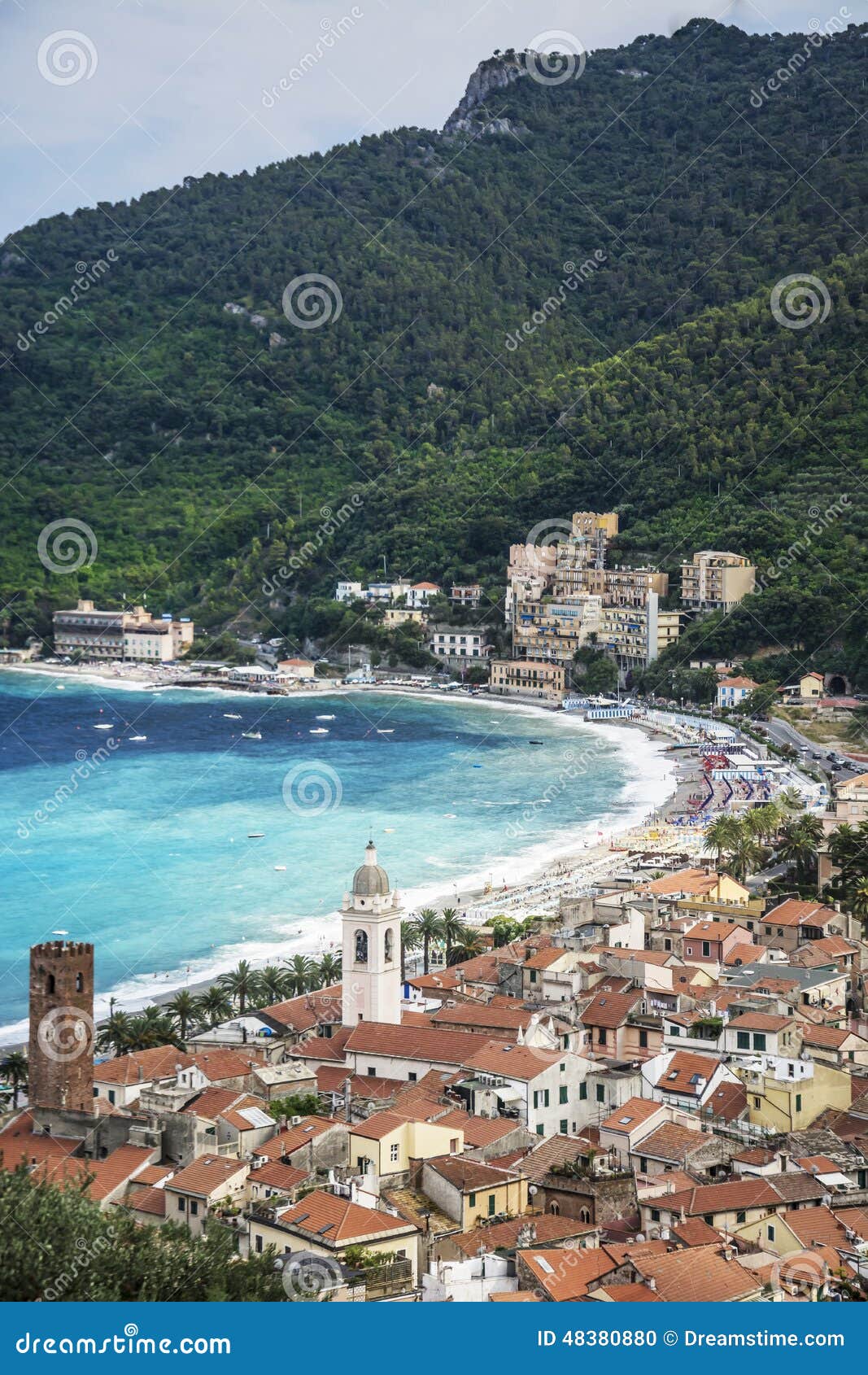 Noli Beach stock photo. Image of beach, town, noli, resort - 48380880