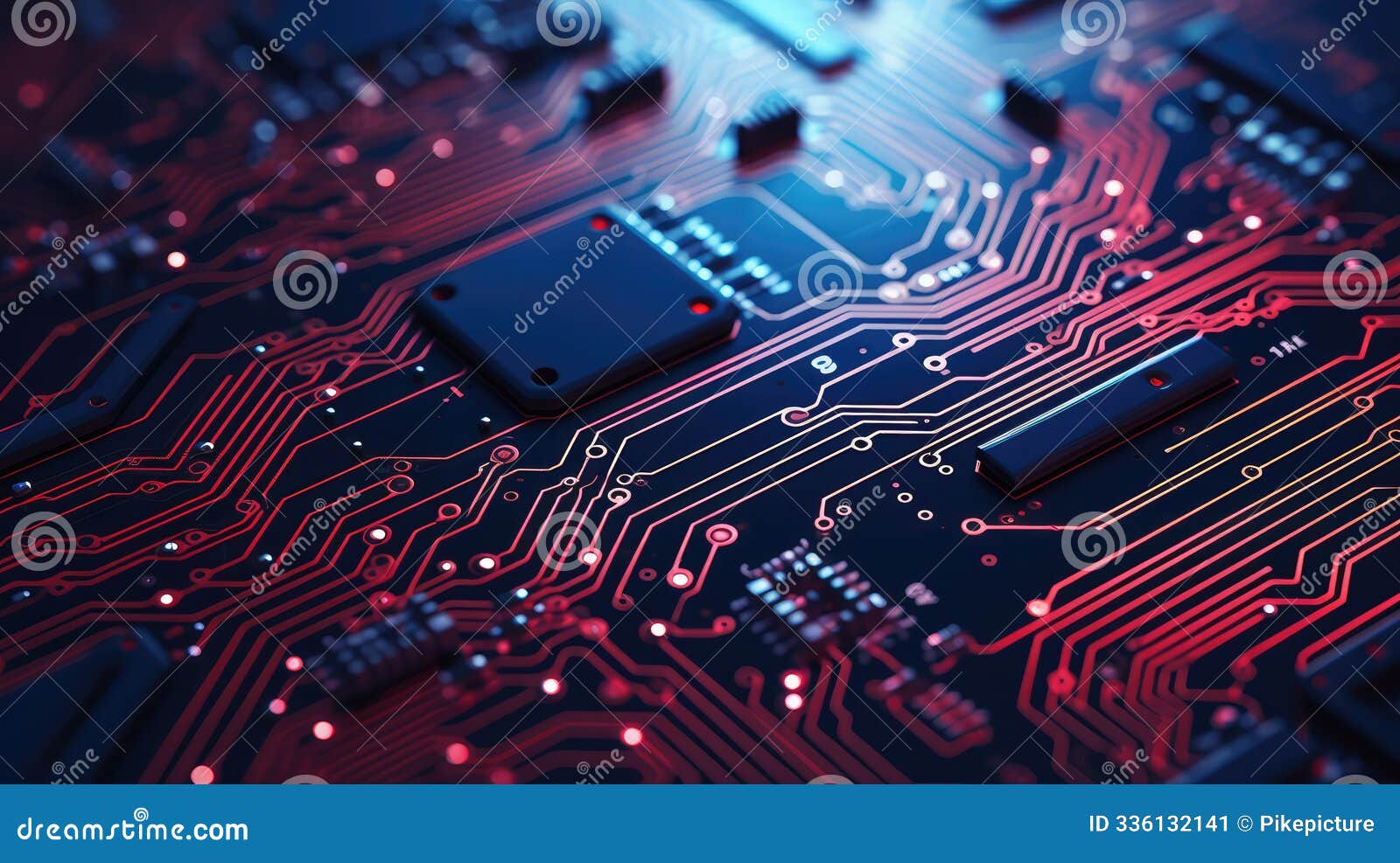 Nology Blue and Red Tech Background Stock Illustration - Illustration ...