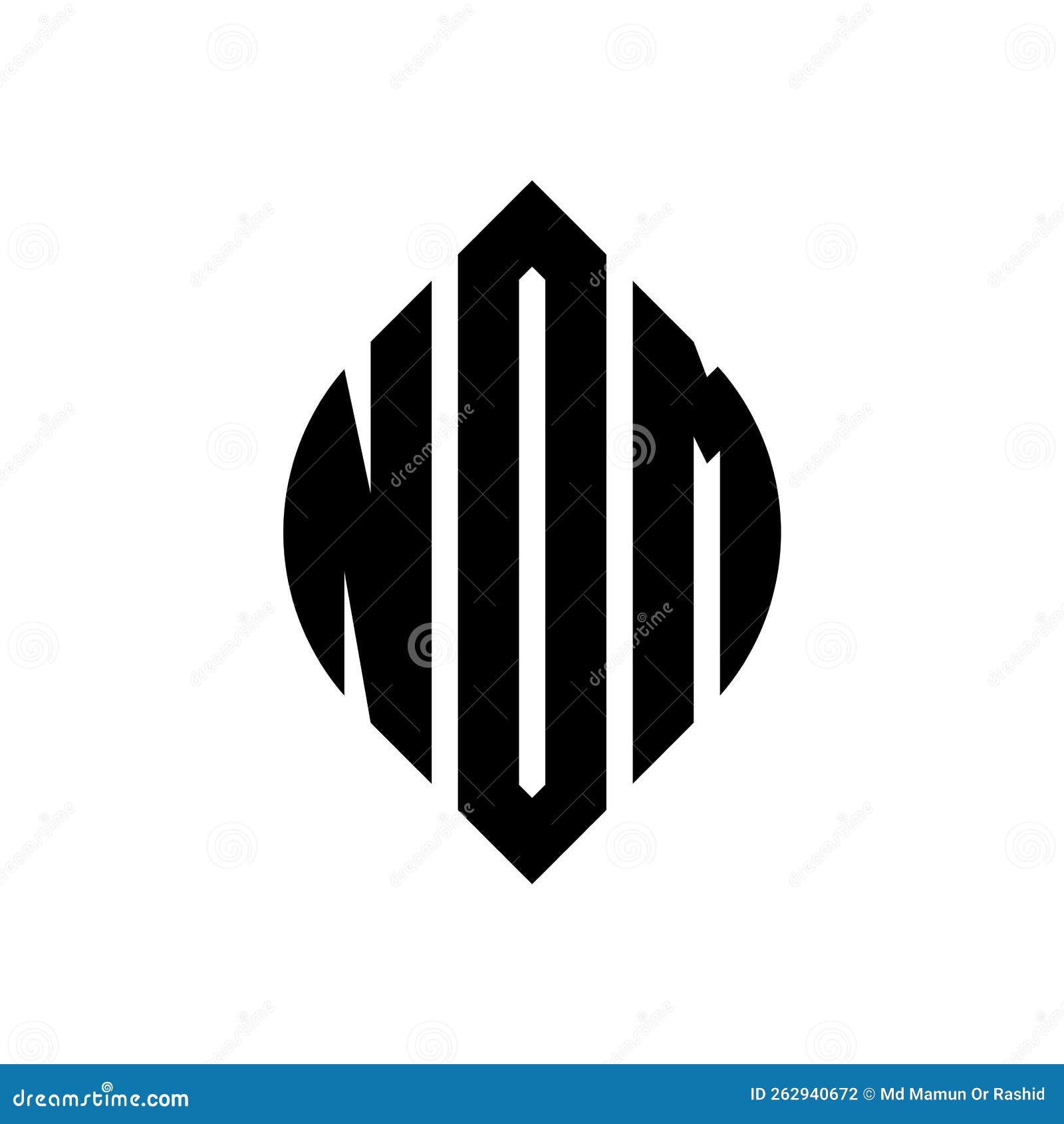 NOM Circle Letter Logo Design With Circle And Ellipse Shape. NOM ...