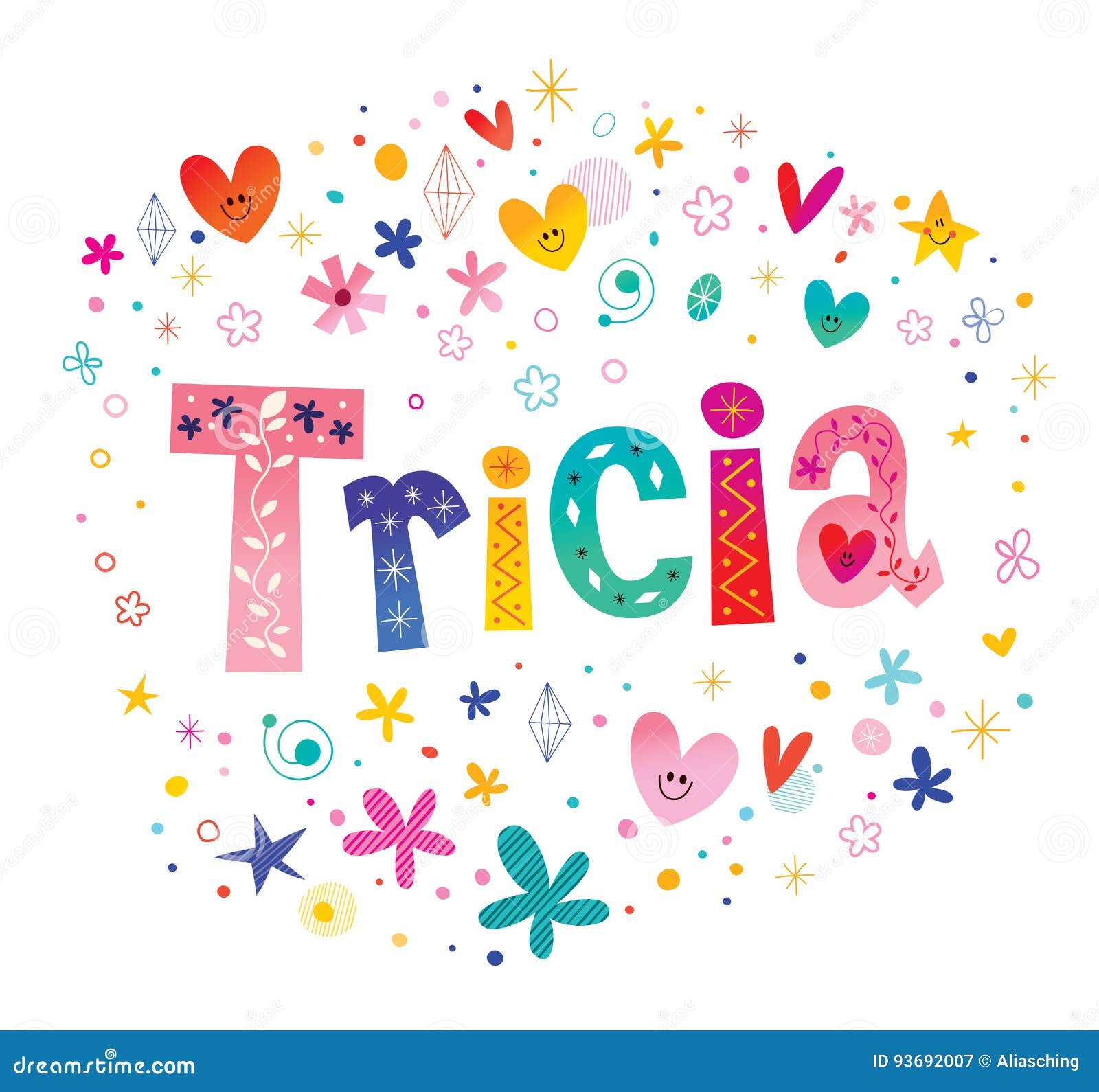 Nom de filles de Tricia illustration de vecteur. Illustration du donné ...