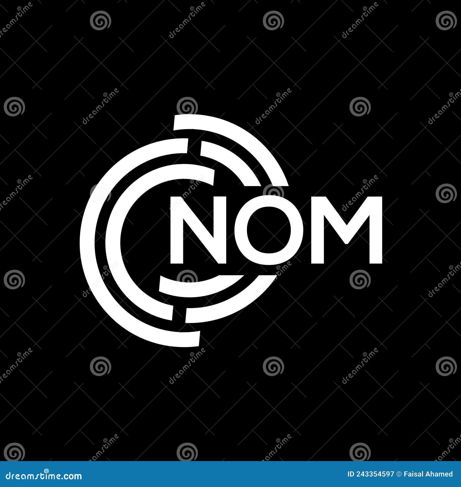 NOM Letter Logo Design. NOM Monogram Initials Letter Logo Concept Stock ...
