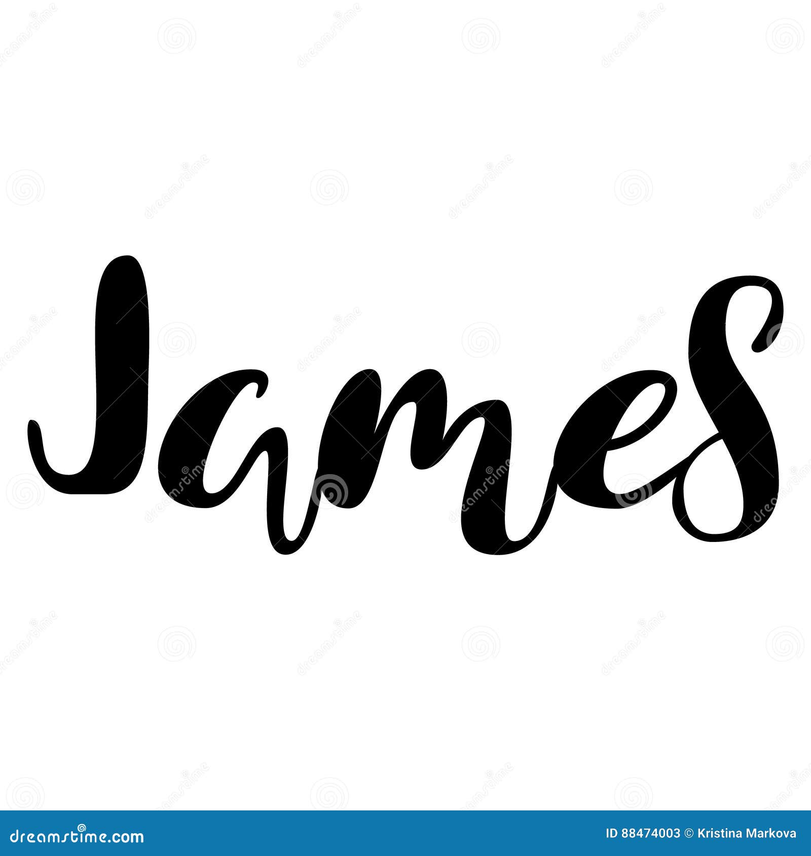 Nom Masculin - James Conception De Lettrage Typographie Manuscrite Vec ...