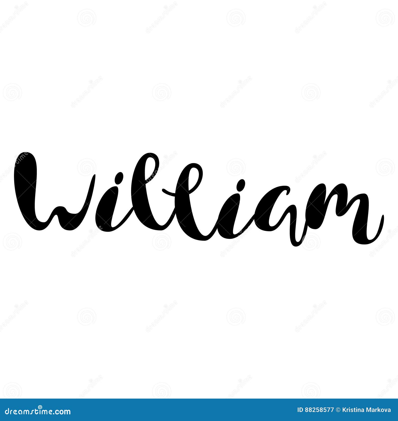 Nom Masculin - William Conception De Lettrage Typographie Manuscrite V ...