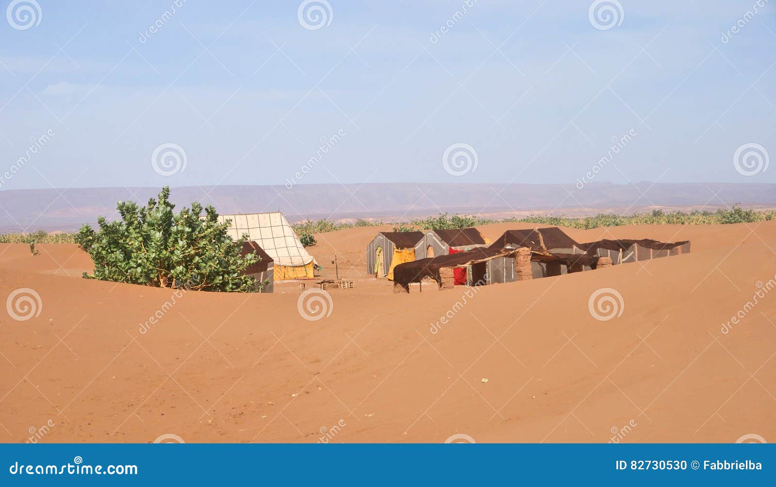 Nomad camp in the desert stock photo. Image of camp, dune - 82730530