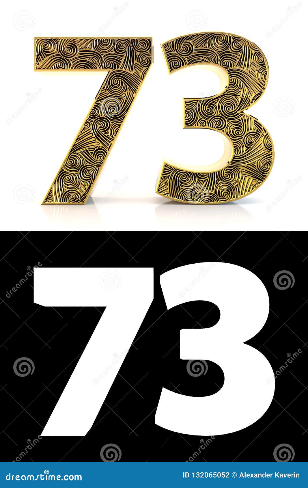 Nombre D'or Soixante-treize Ans De Style Zentangle Illustration Stock ...