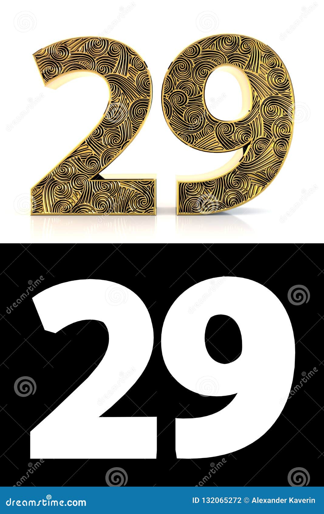 Nombre D'or Vingt-neuf Ans De Style Zentangle Illustration Stock ...