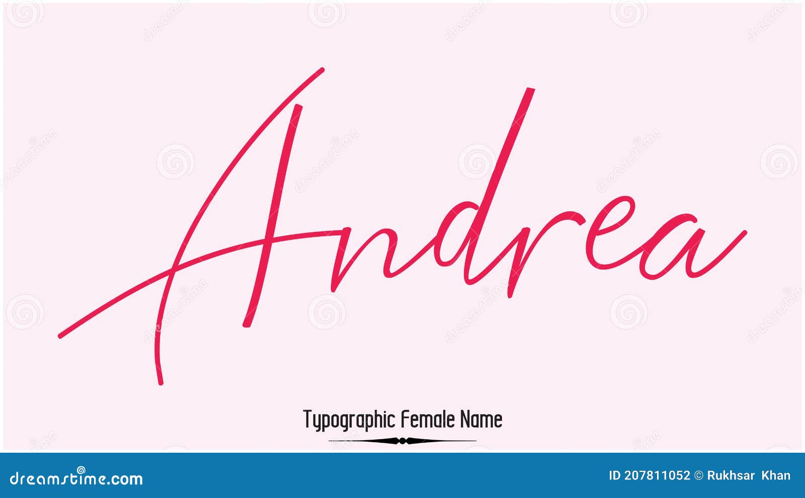 Nombre De Andrea Womans Typescript Manuscrito Letras Caligrafía Texto Ilustración Del Vector