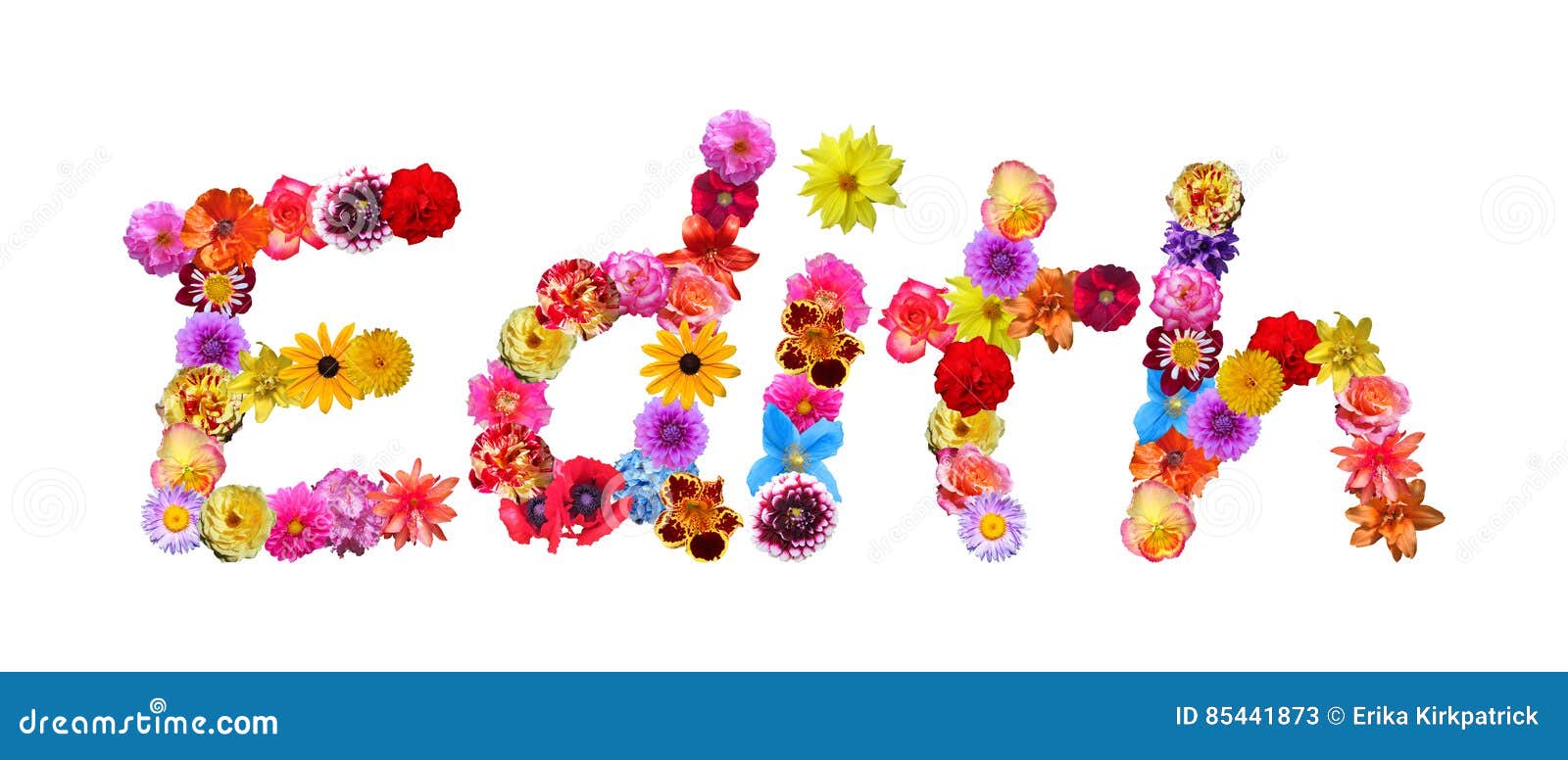 Nombre Edith de las flores stock de ilustración. Ilustración de rojo ...