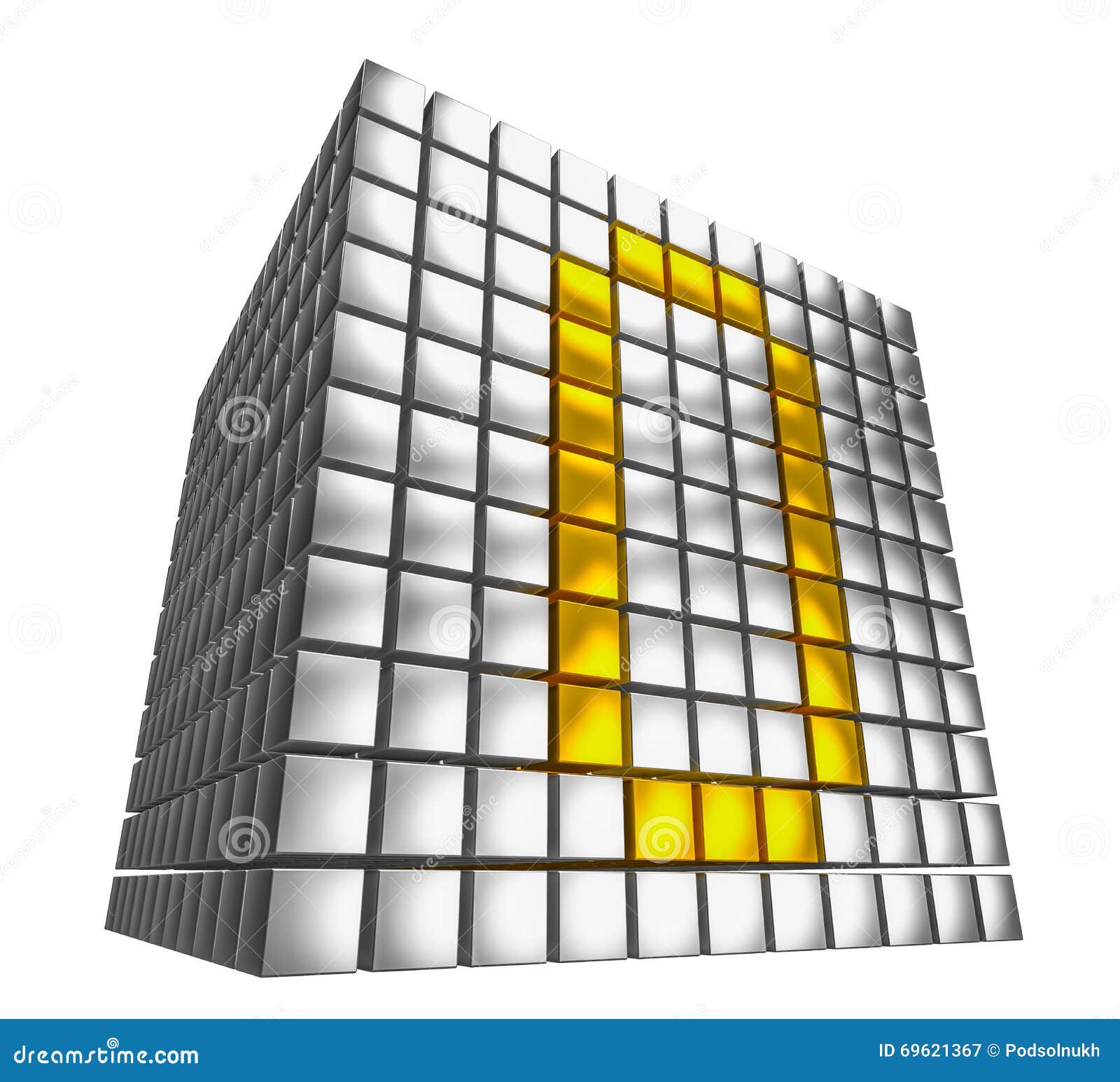 Nombre en cube illustration stock. Illustration du géométrique - 69621367