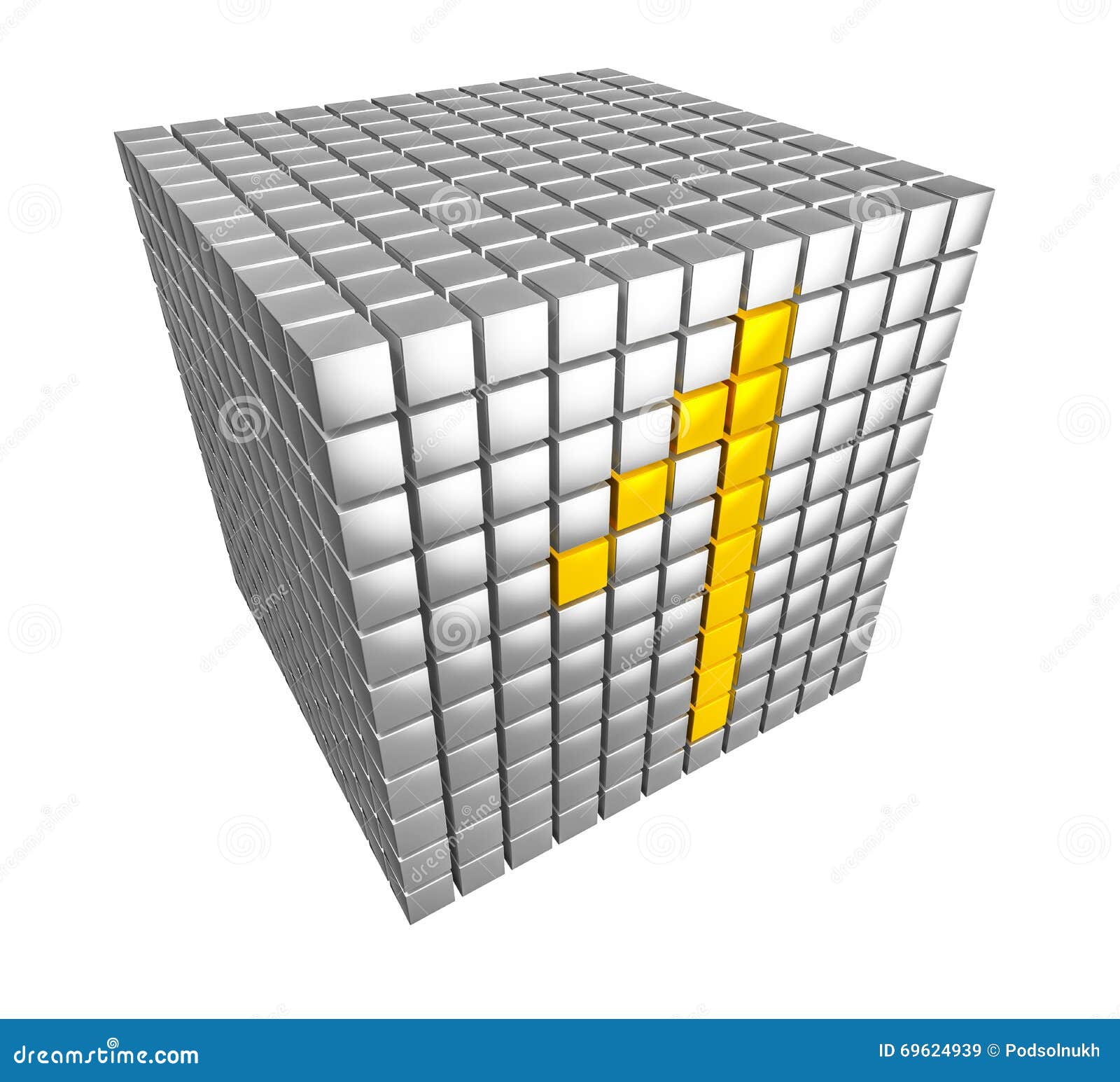 Nombre en cube illustration stock. Illustration du géométrique - 69624939