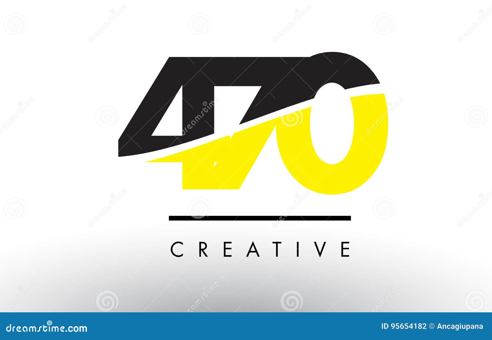470 Nombre Noir Et Jaune Logo Design Illustration de Vecteur ...