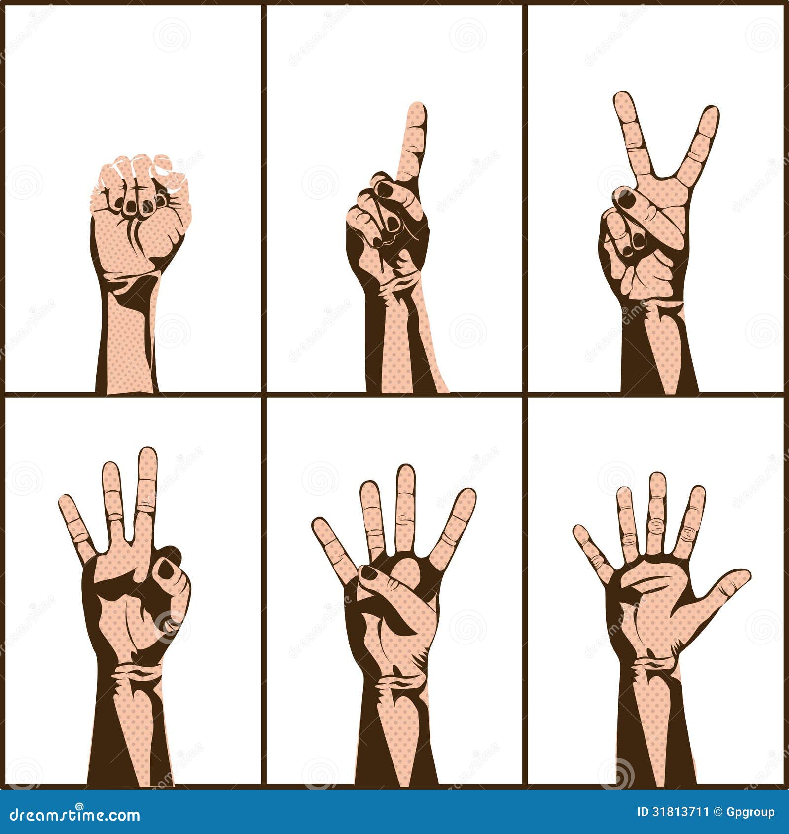 Nombres et mains illustration de vecteur. Illustration du idée - 31813711