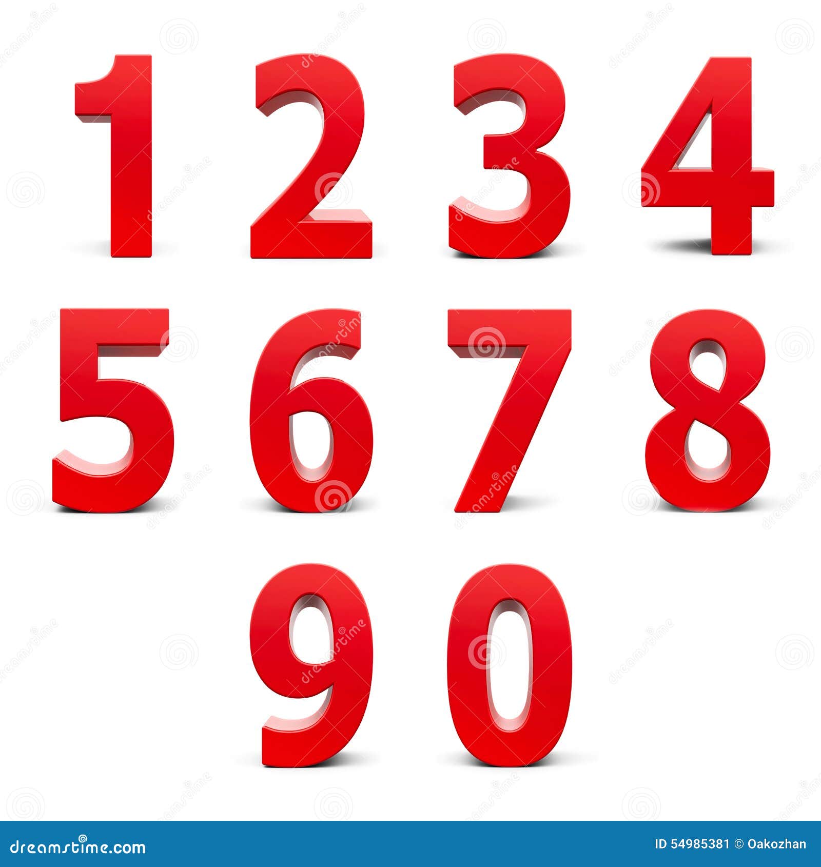 Nombres rouges réglés illustration stock. Illustration du chiffre ...
