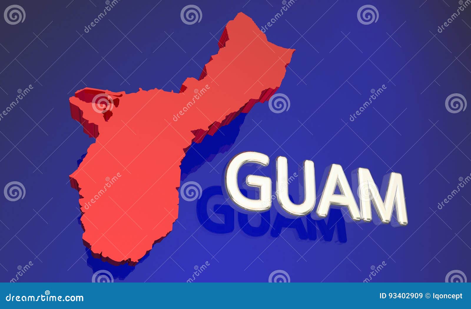 Nome De Mapa Do Território Do Protetorado De Guam GU Ilustração Stock ...