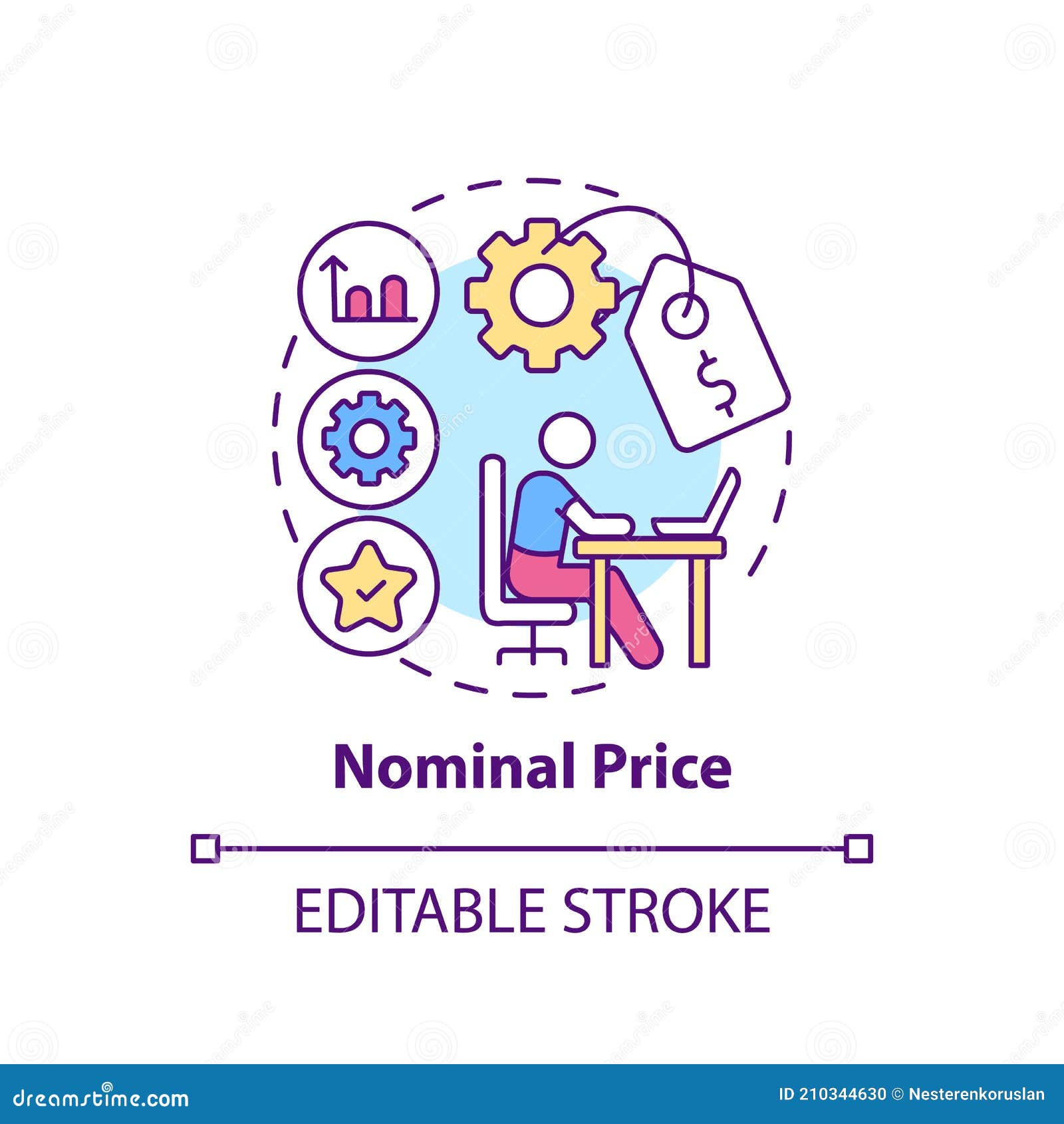 Nominal. Concept With Keyword, People And Icons. Flat Vector ...