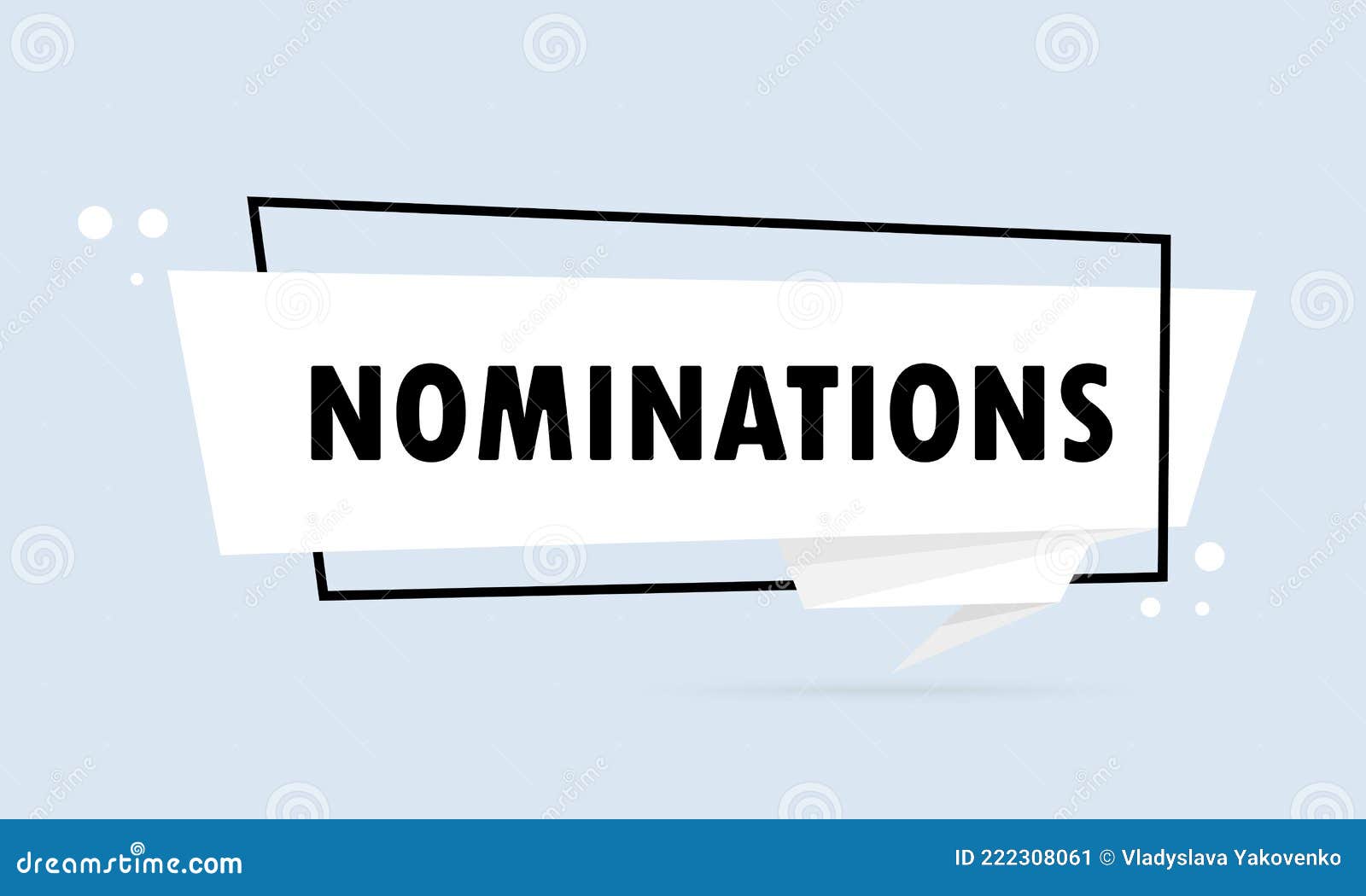 Nomination. Origami Style Speech Bubble Banner. Poster with Text ...