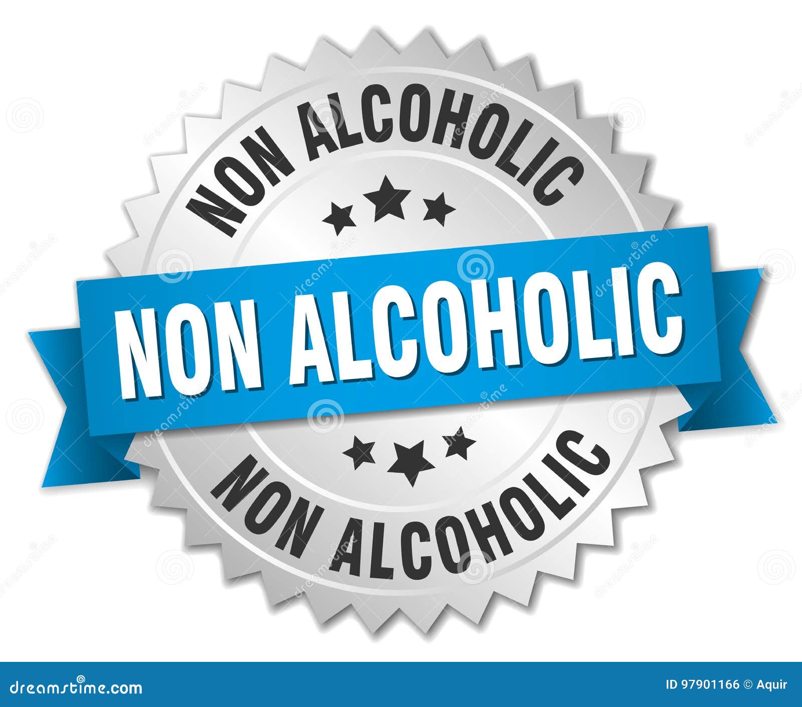 Non Alcoholic Round Ribbon Isolated Label. Non Alcoholic Sign. Vector ...