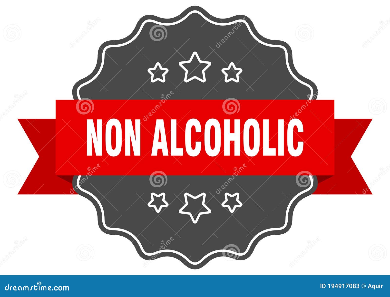 Non alcoholic label stock vector. Illustration of alcoholic - 194917083