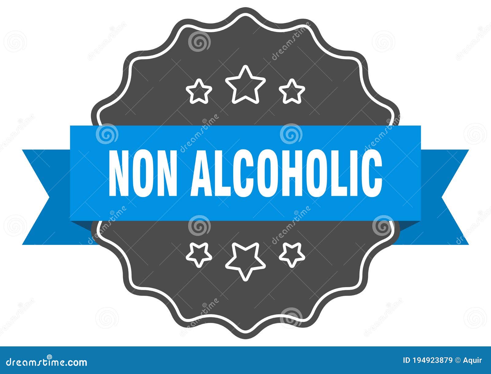Non alcoholic label stock vector. Illustration of ribbon - 194923879