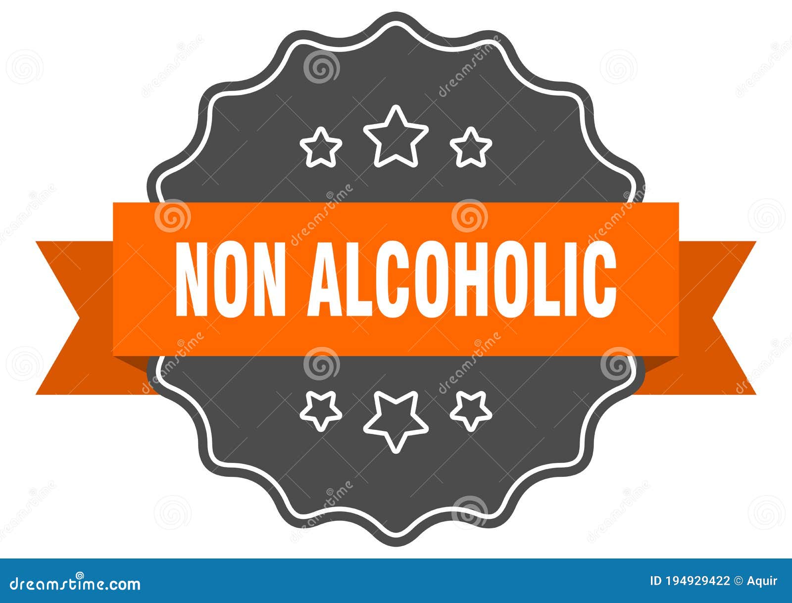 Non alcoholic label stock vector. Illustration of ribbon - 194929422