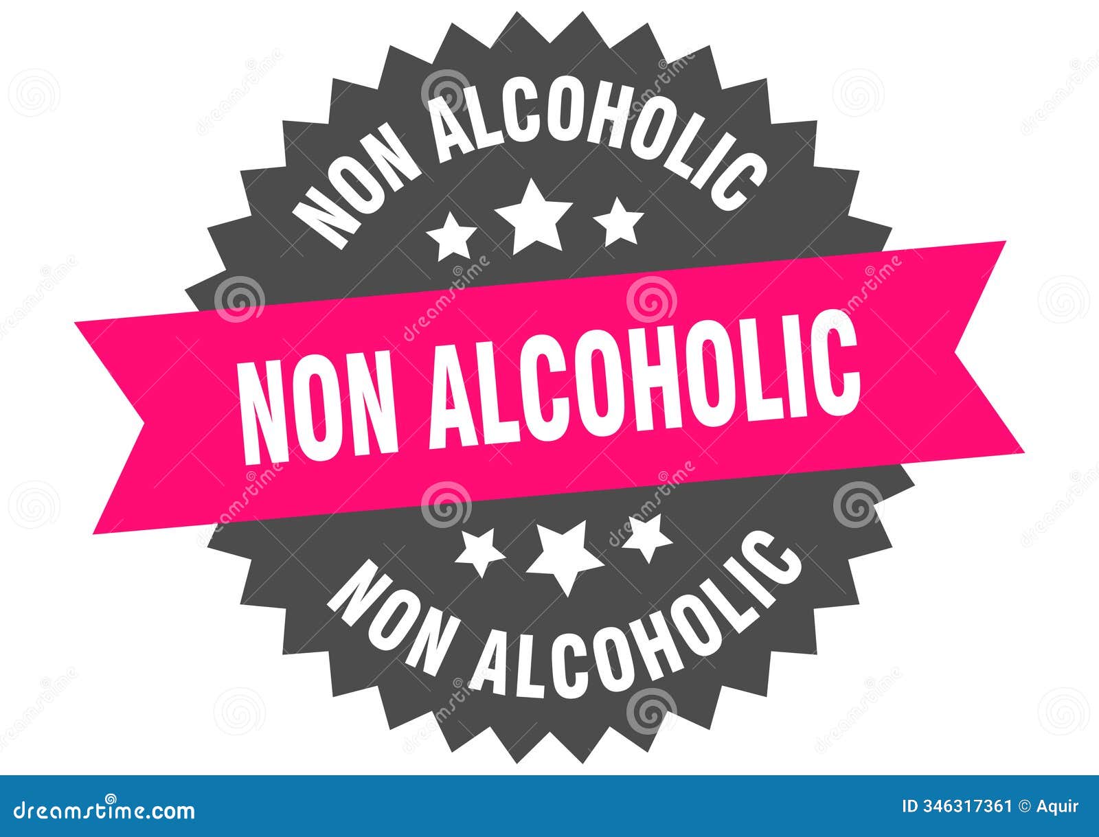 Non Alcoholic Round Vintage Icon Stamp. Zero Alcohol Sign Seal. Alcohol ...