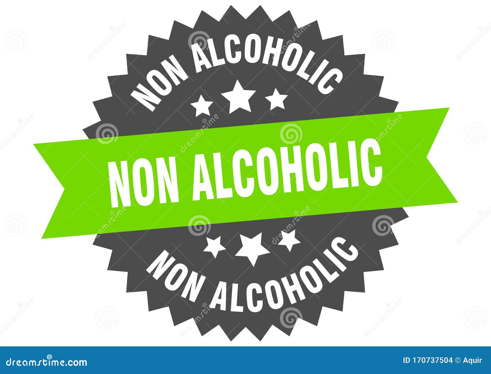 Non Alcoholic Sign. Non Alcoholic Circular Band Label. Non Alcoholic ...