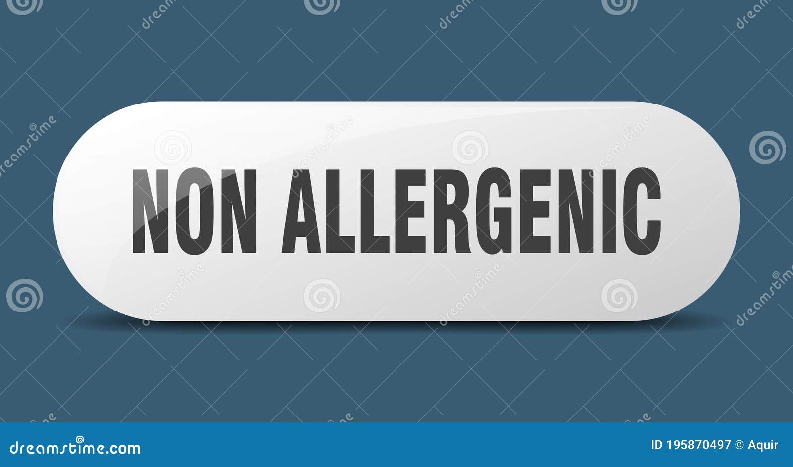 Non Allergenic Button. Sticker. Banner. Rounded Glass Sign Stock Vector ...