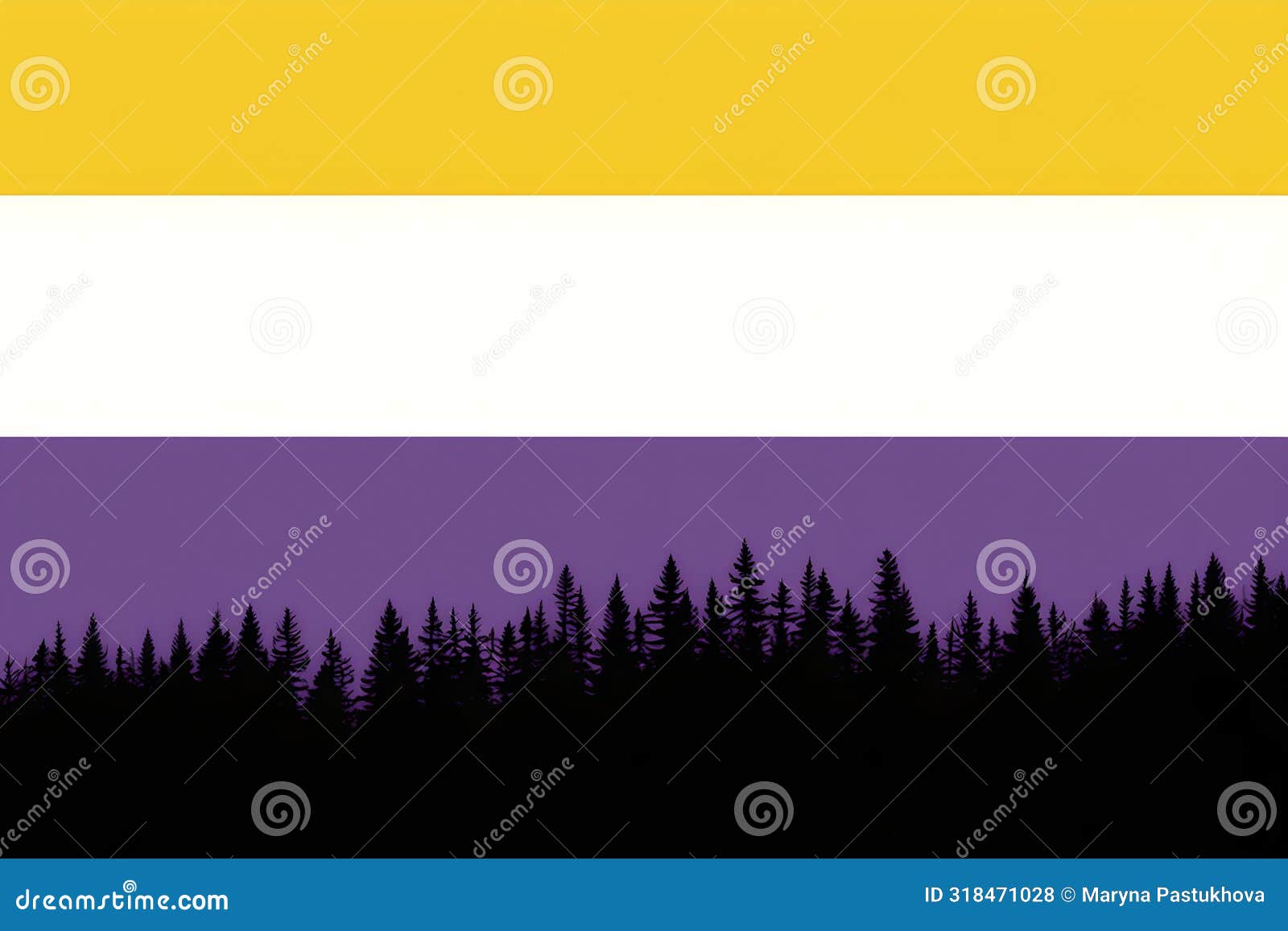 Non-binary Flag Black Stripe Embodied in Forest Silhouettes Backdrop ...