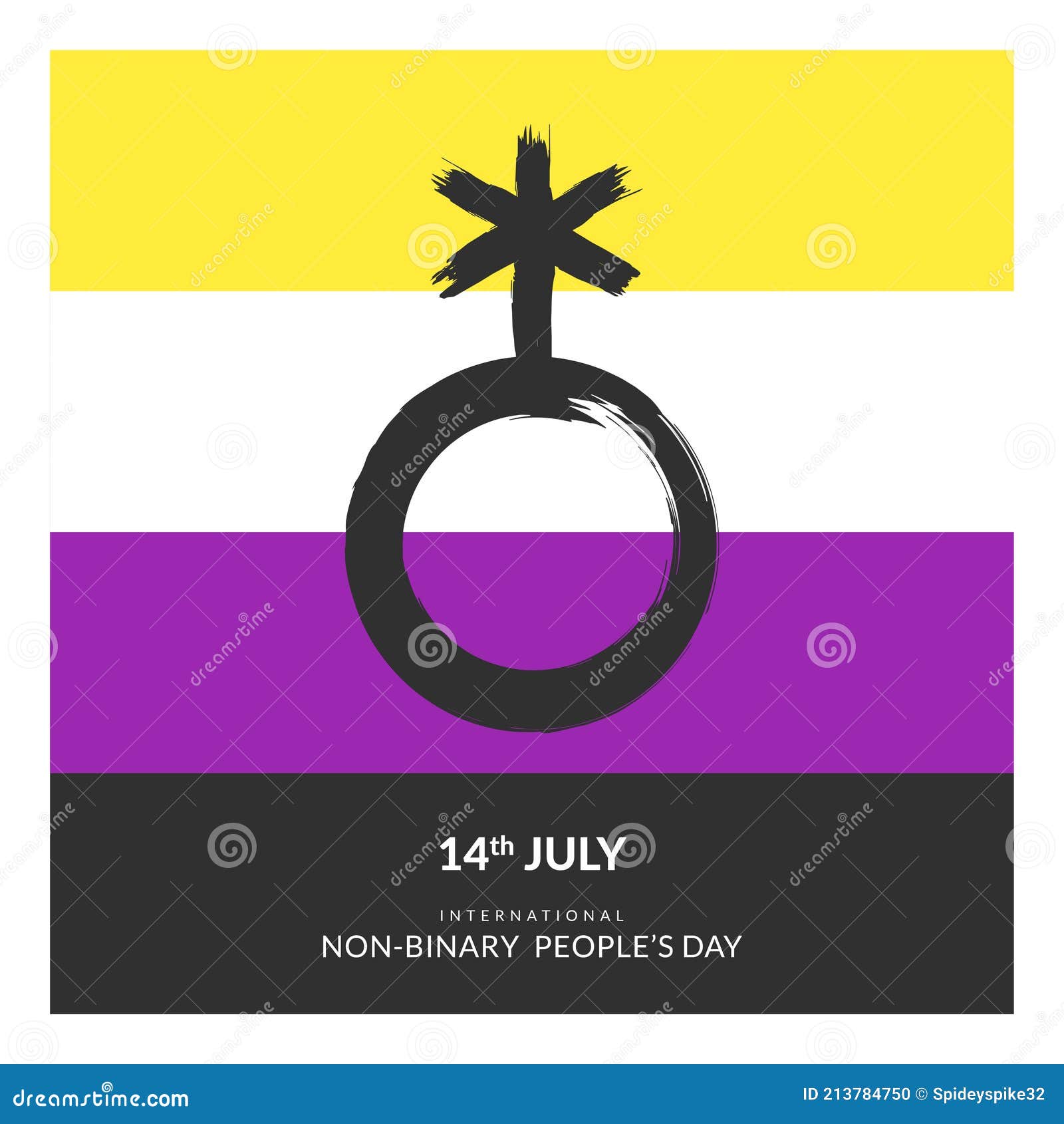 The Non Binary Flag and Symbol. Isolated Vector Illustration Stock ...