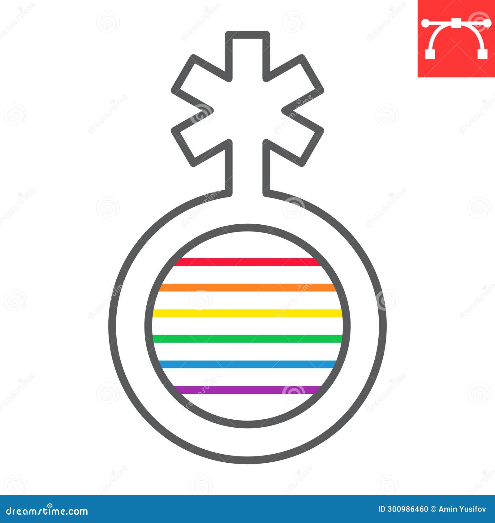 Non binary line icon stock vector. Illustration of graphic - 300986460