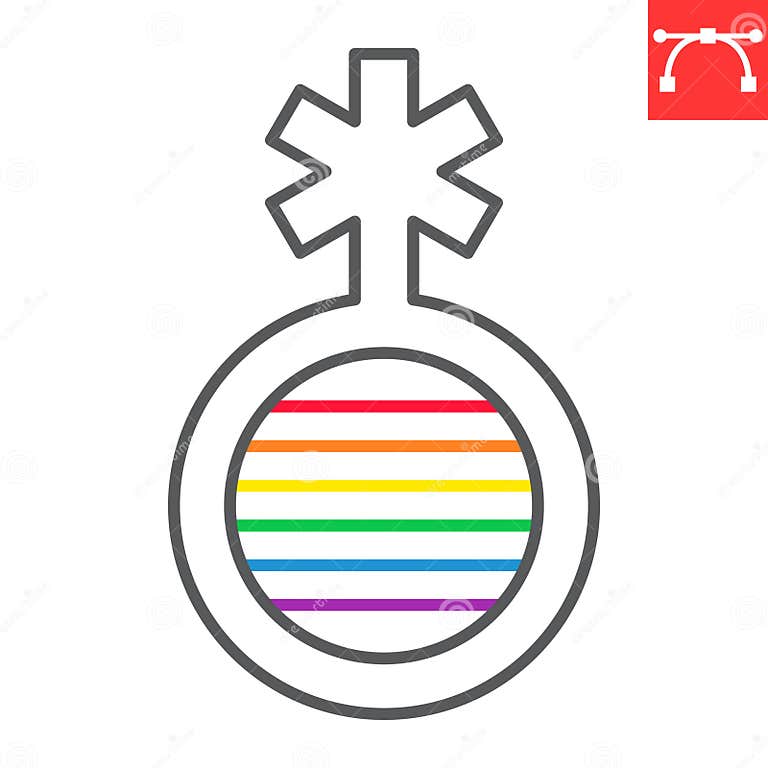 Non binary line icon stock vector. Illustration of graphic - 300986460