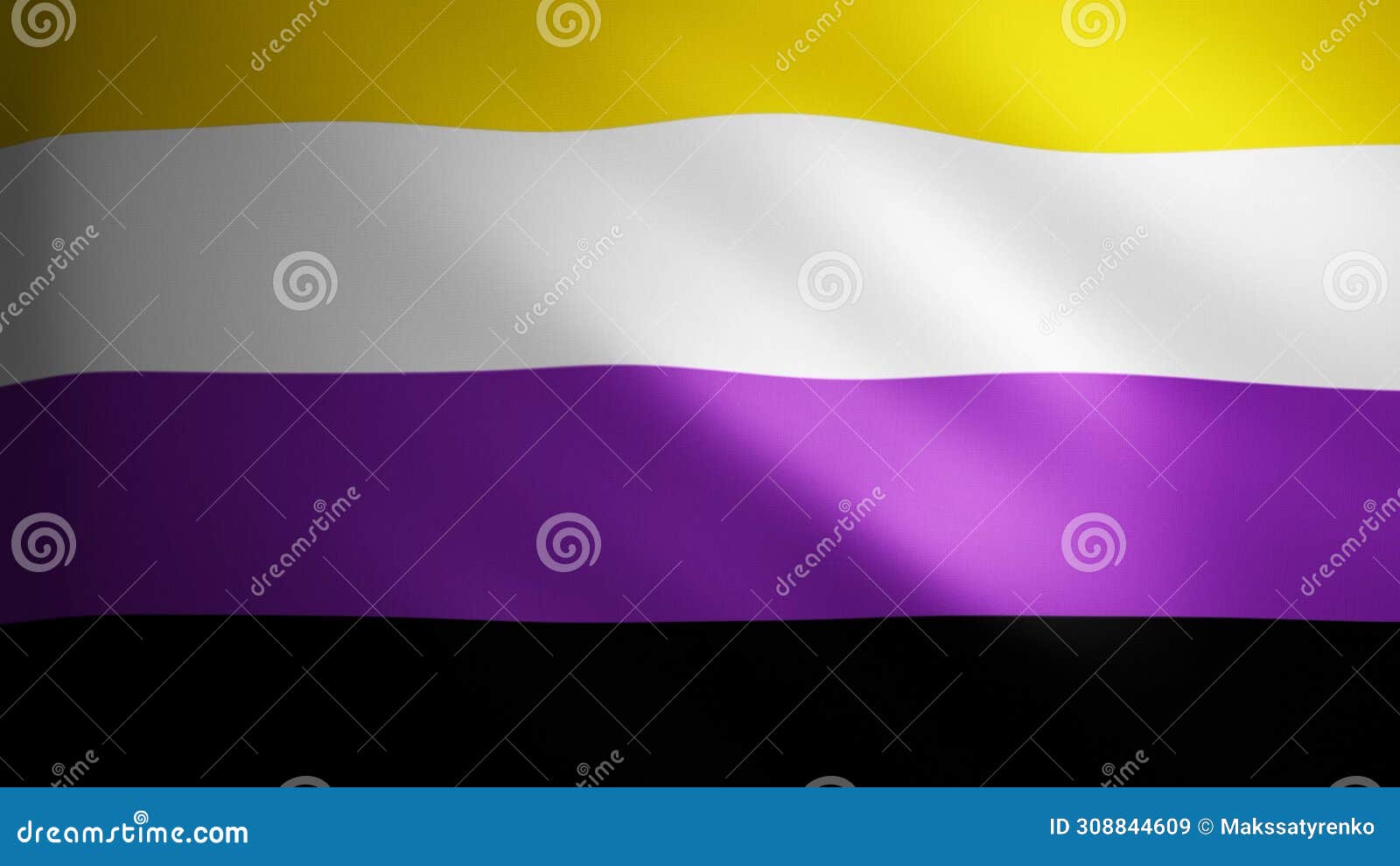 Non-binary Pride Flag with Fabric Texture that Moves in the Wind ...