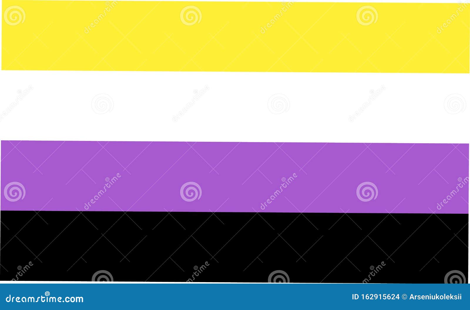 Non Binary Pride Flag Sexual Identity Pride Flag Cartoon Vector