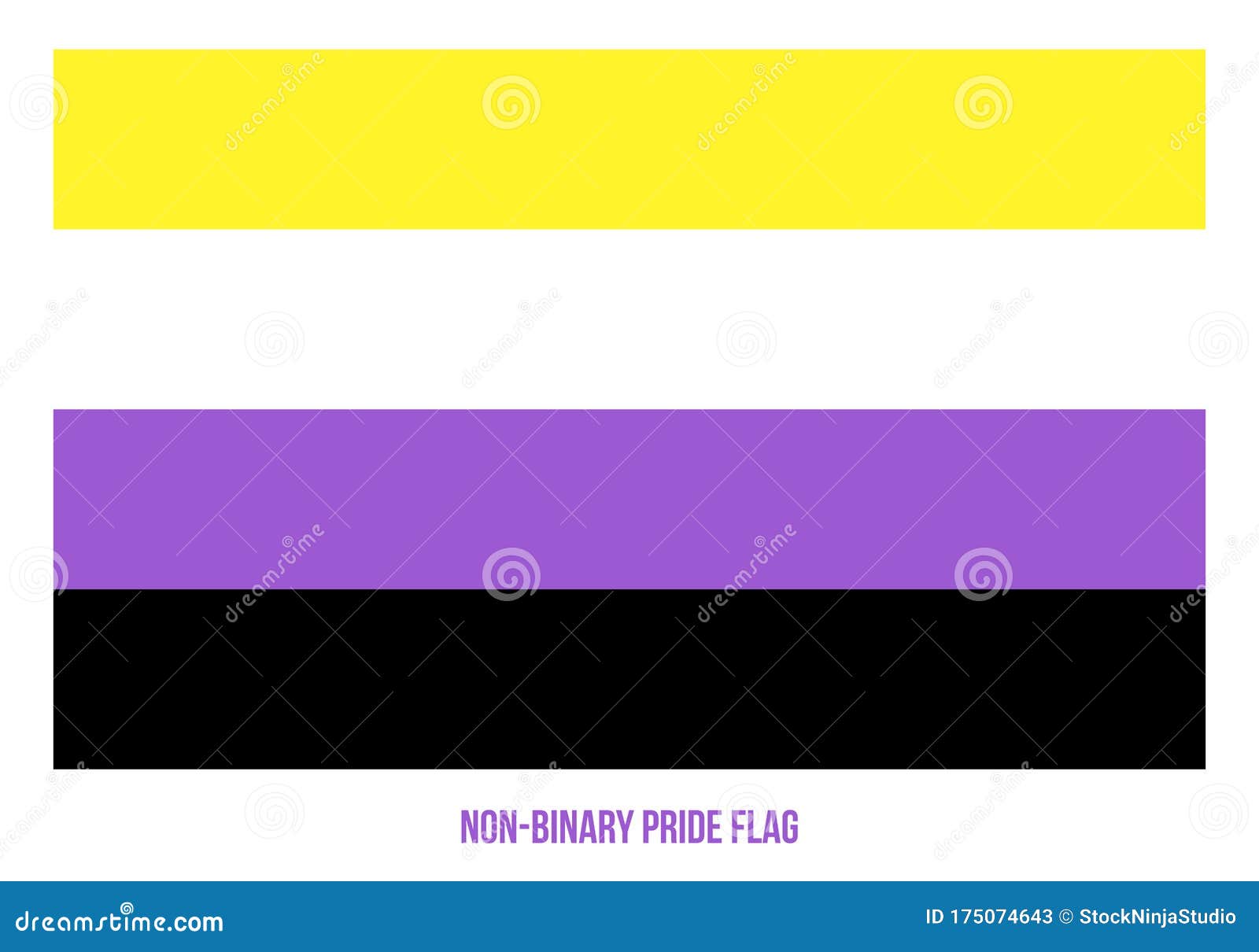 Non-Binary Pride Flag Vector Illustration Designed with Correct Color ...