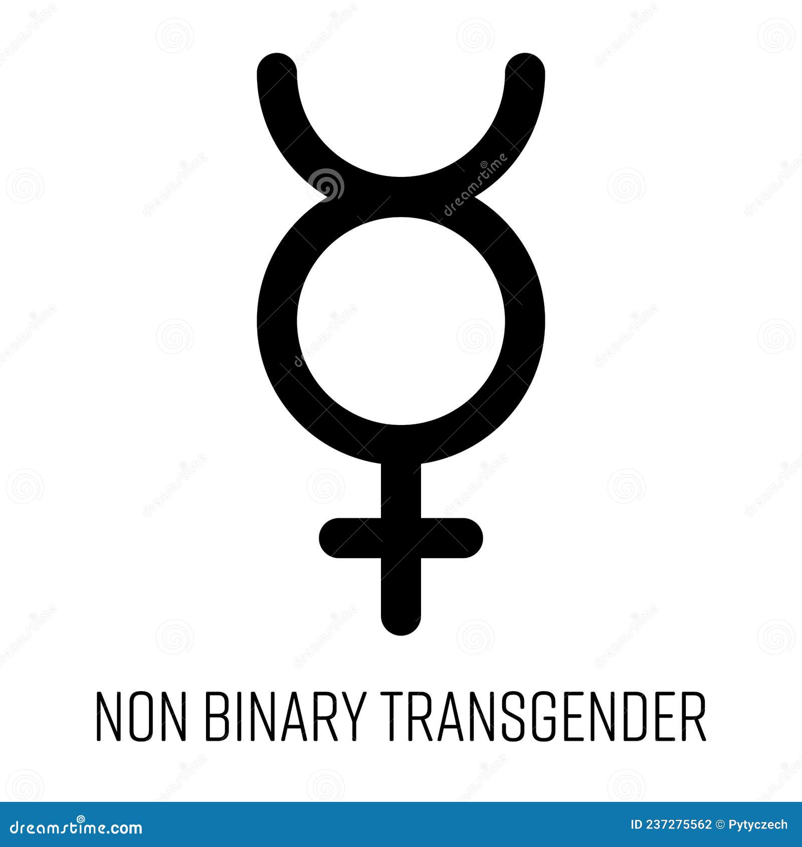 Non-binary Transgender Sign Black Vector Icon Stock Vector ...
