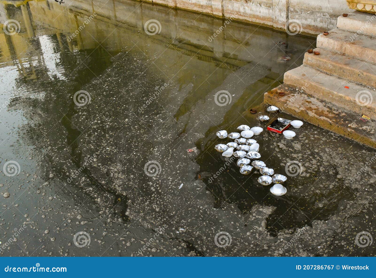 Non-biodegradable Garbage Debris Floats on Top of the Water Stock Image ...