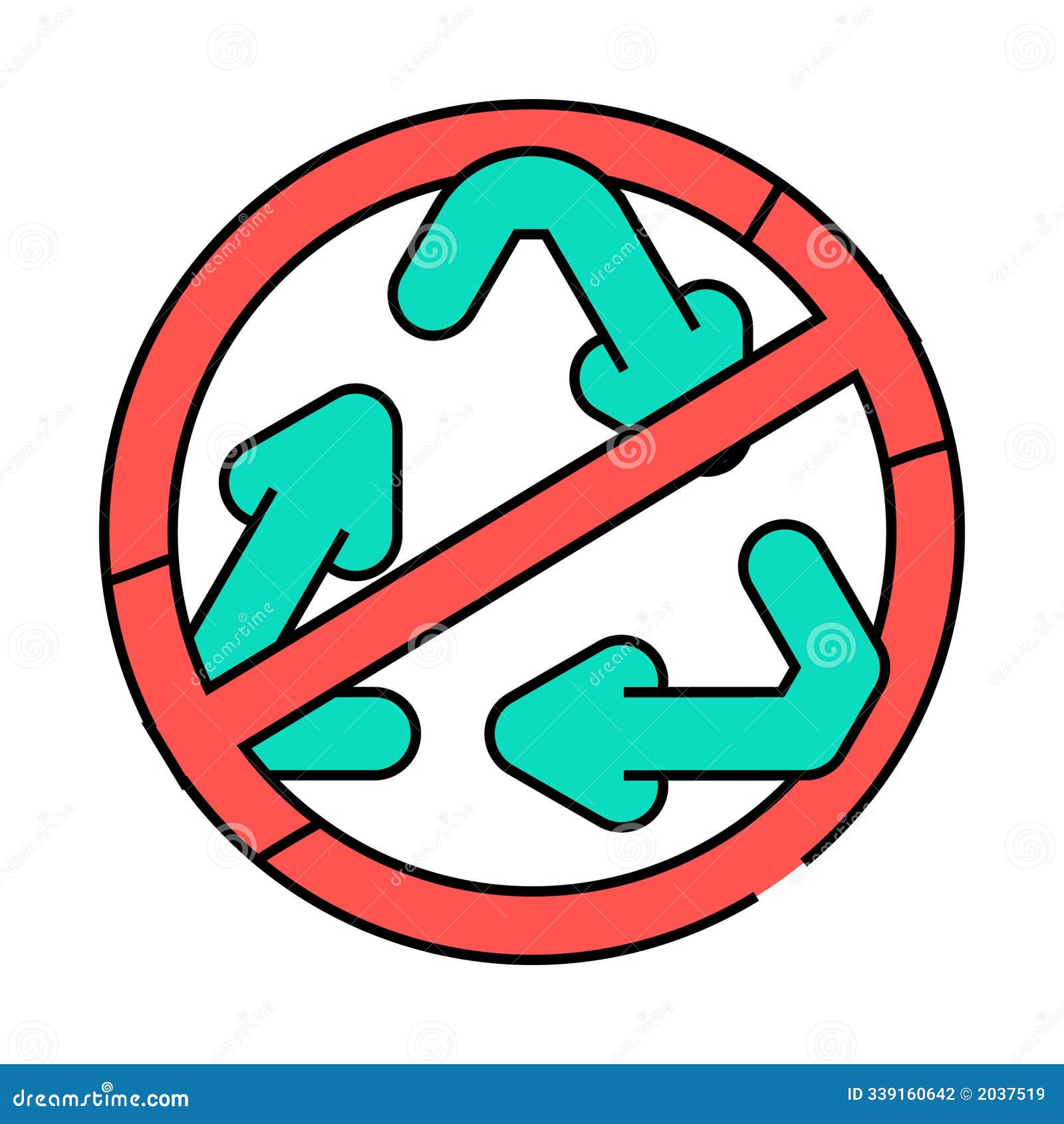 Non Biodegradable Waste Sorting Icon Color Illustration Stock Vector ...