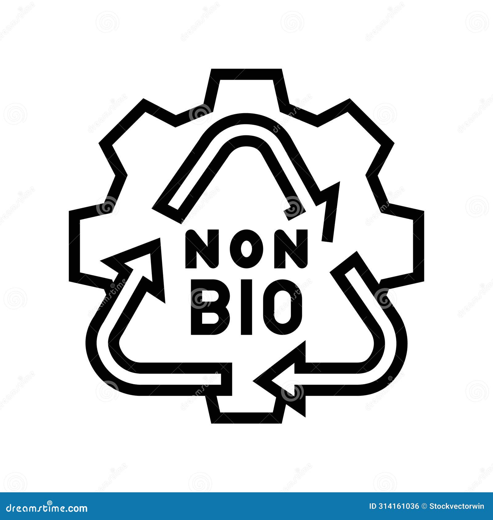 Non Biodegradable Waste Sorting Line Icon Vector Illustration Stock ...