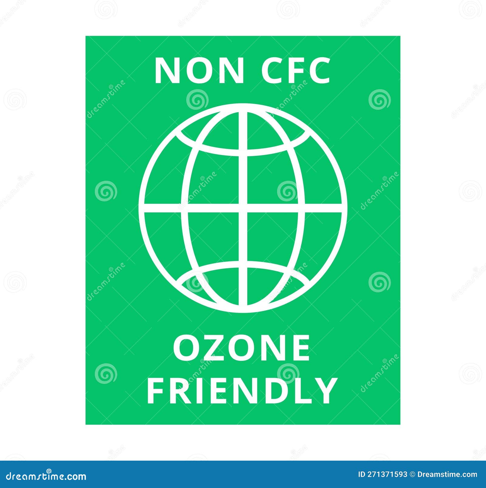 Non CFC Icon. Ozone Friendly Sign. Globe Green Symbol. Logo Template ...
