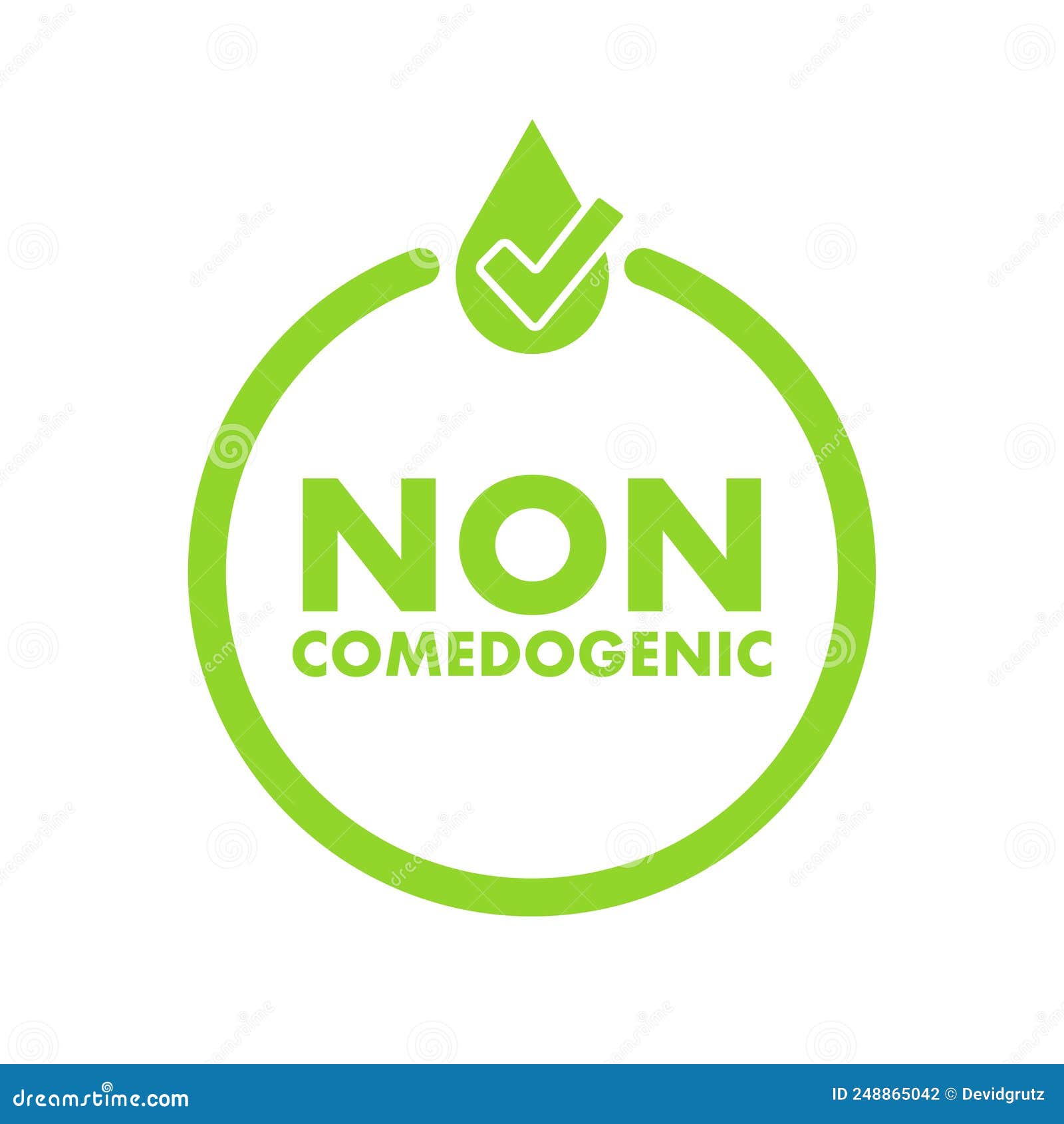 Non Comedogenic Green Logo. Vector Stock Illustration Stock Vector ...