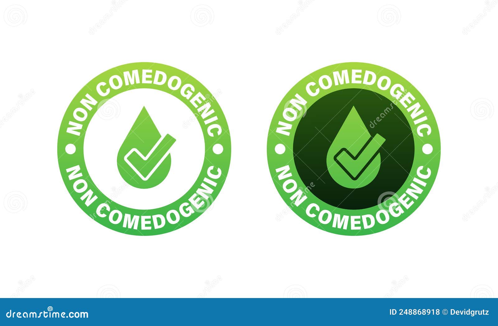 Non Comedogenic Green Logo. Vector Stock Illustration Stock Vector ...