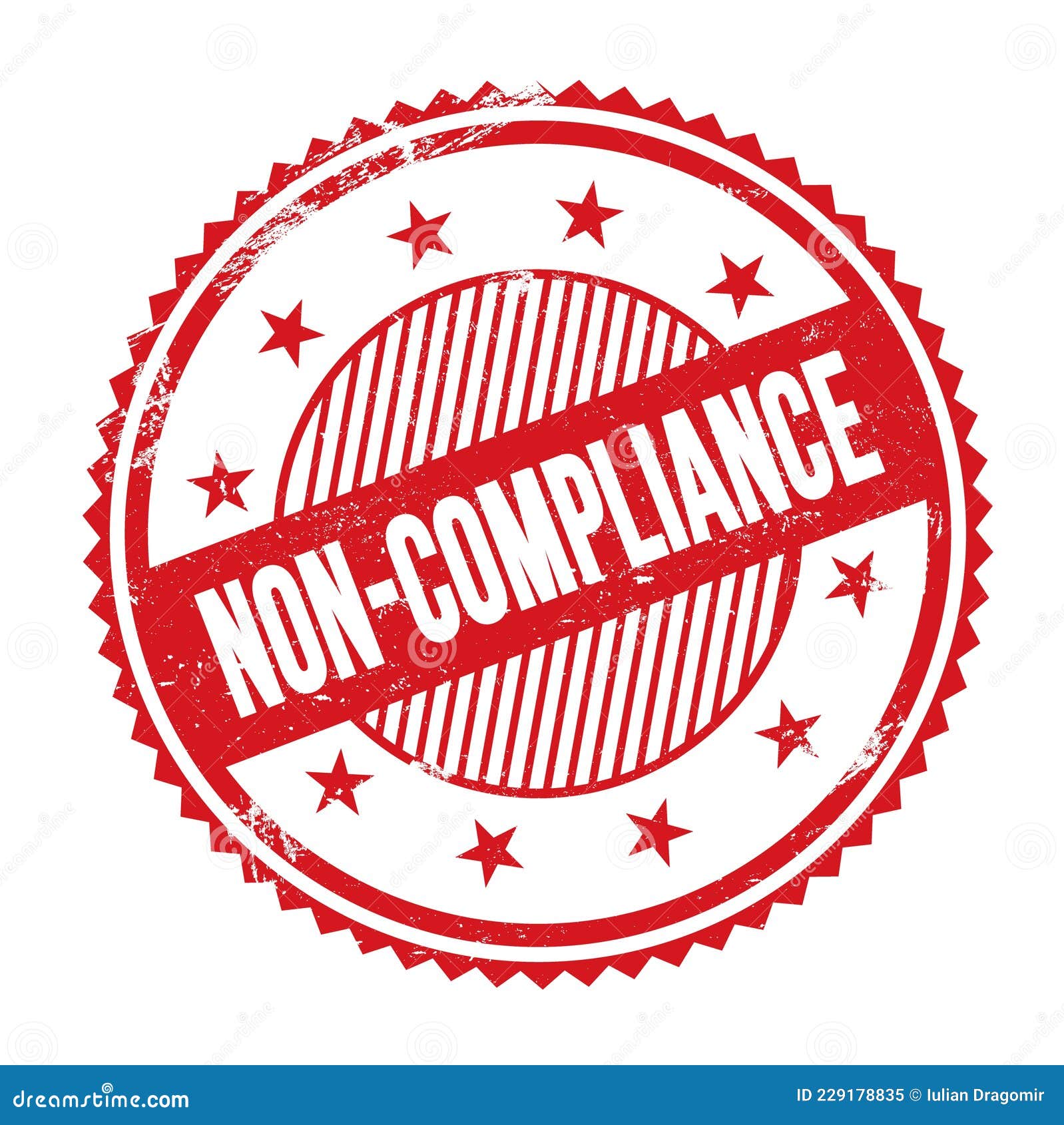 NON-COMPLIANCE Text Written on Red Grungy Round Stamp Stock ... NON-COMPLIANCE Text Written on Red Grungy Round Stamp Stock ...