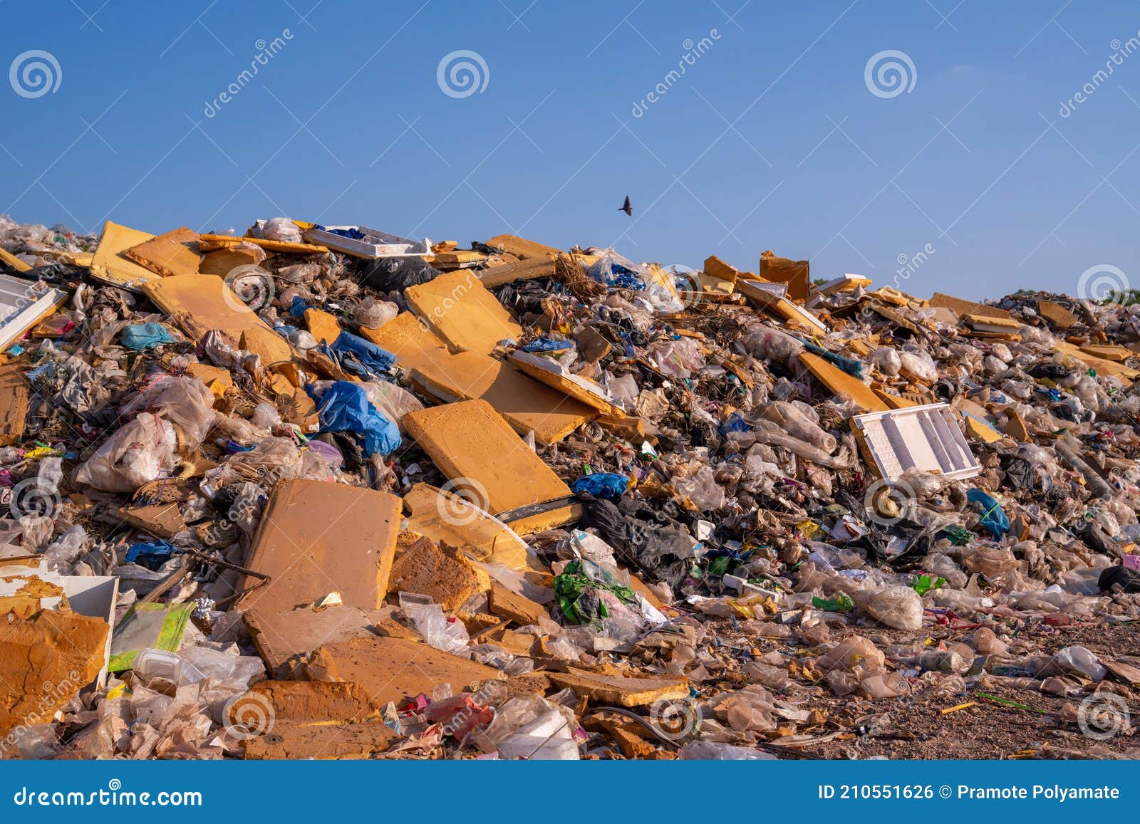 Non-compostable Foam at the Waste Disposal Site, Global Warming Stock ...