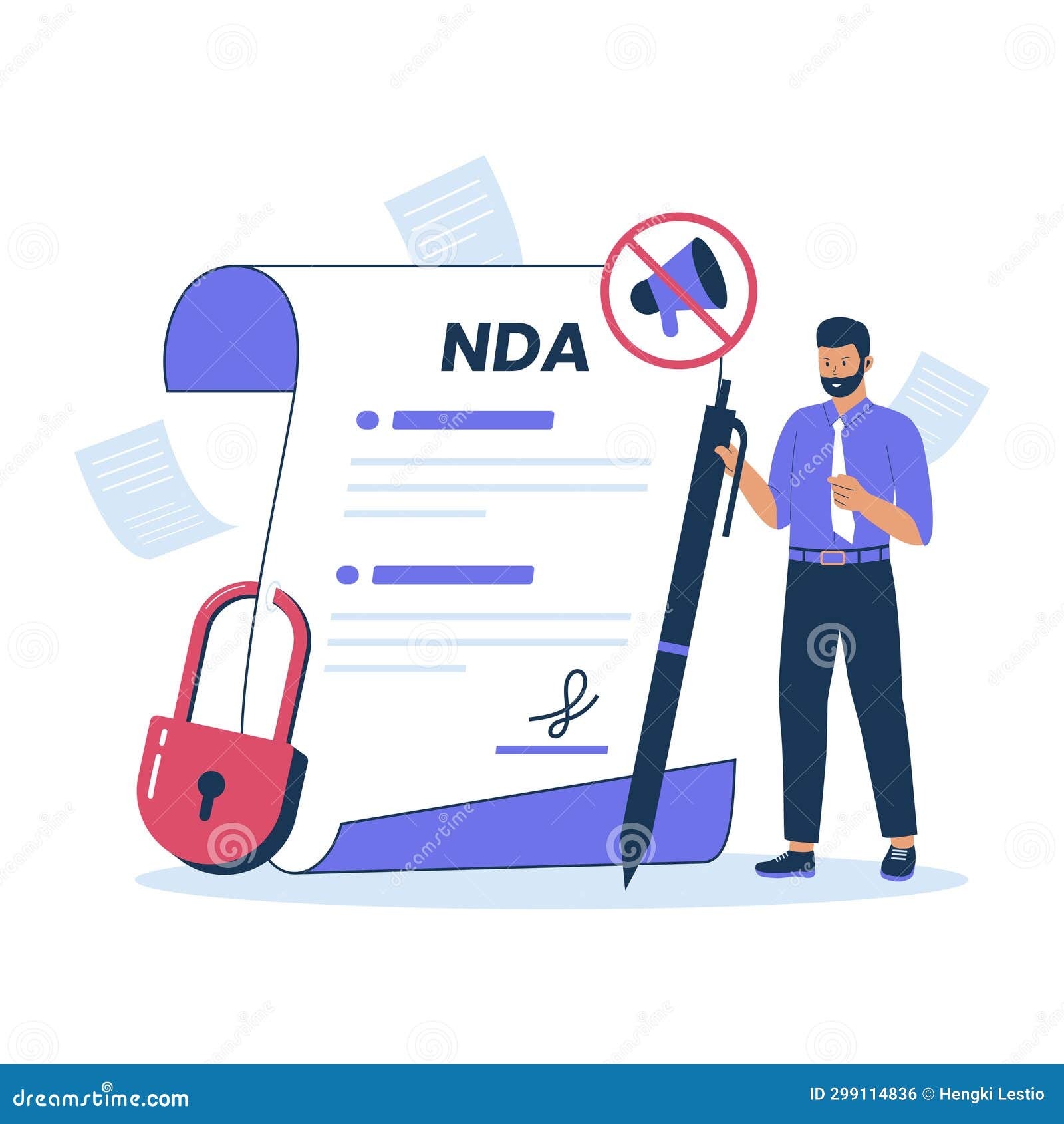 Non-disclosure Agreement Contract Concept Stock Illustration ...