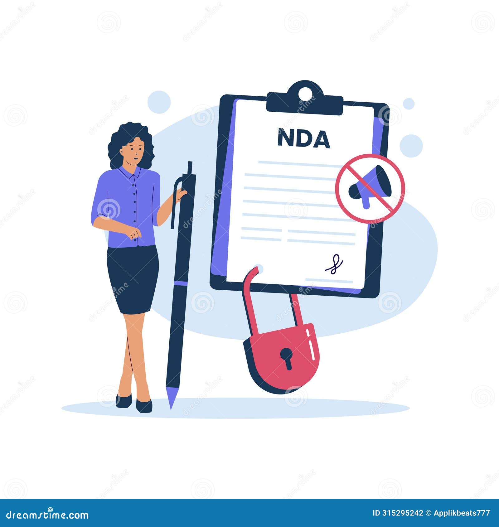 Non-disclosure Agreement Contract Concept Stock Illustration ...