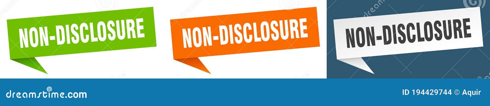 Non-disclosure Banner. Non-disclosure Speech Bubble Label Set Stock ...