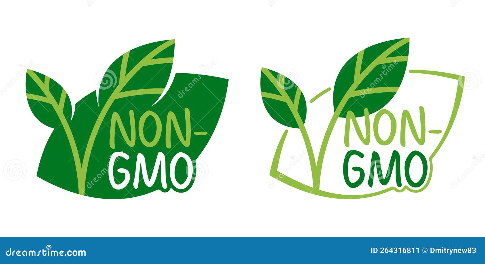 Non-GMO Flat Decorative Badge - Label With Leaf Cartoon Vector ...
